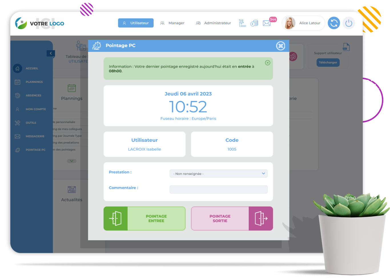 Pointeuse badgeuse et Pointage horaire par carte - e2Time.com